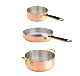 Set pentole in rame liscio stagnato di Pentole Agnelli, per induzione ...