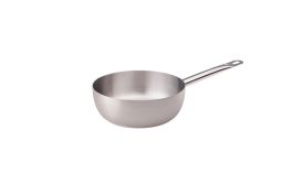Conical saucepan in stainless steel for induction, one handle, diam. 16cm